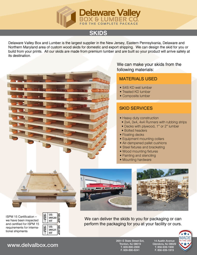 Custom Wood Skids - Delaware Valley Box & Lumber Co